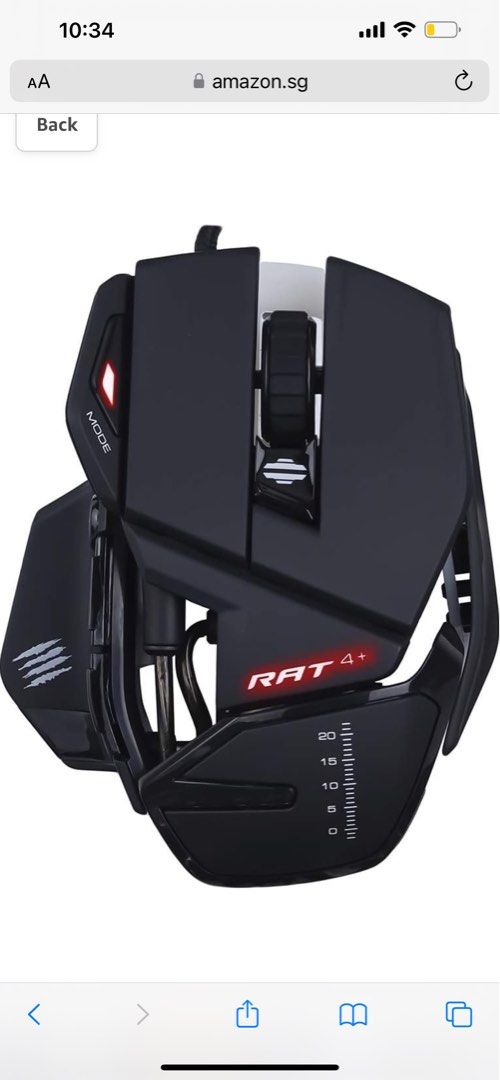 Mad Catz The Authentic R.A.T. 4+ Optical Gaming Mouse, Computers & Tech ...