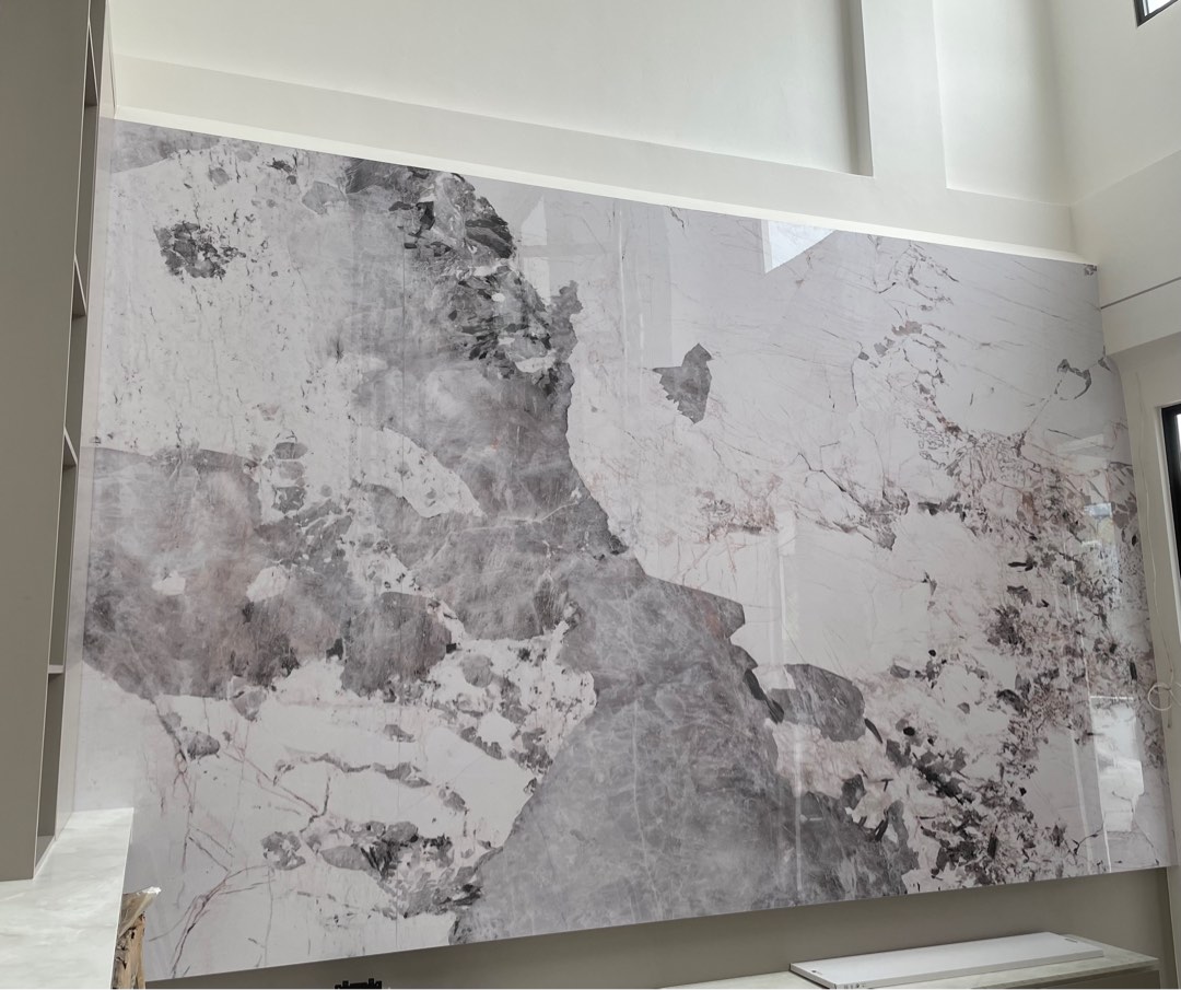 Marble like feature wall, Furniture & Home Living, Home Decor, Wall ...