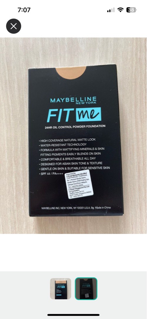 Maybelline Fit Me Matte Poreless Powder Foundation 220, Beauty ...