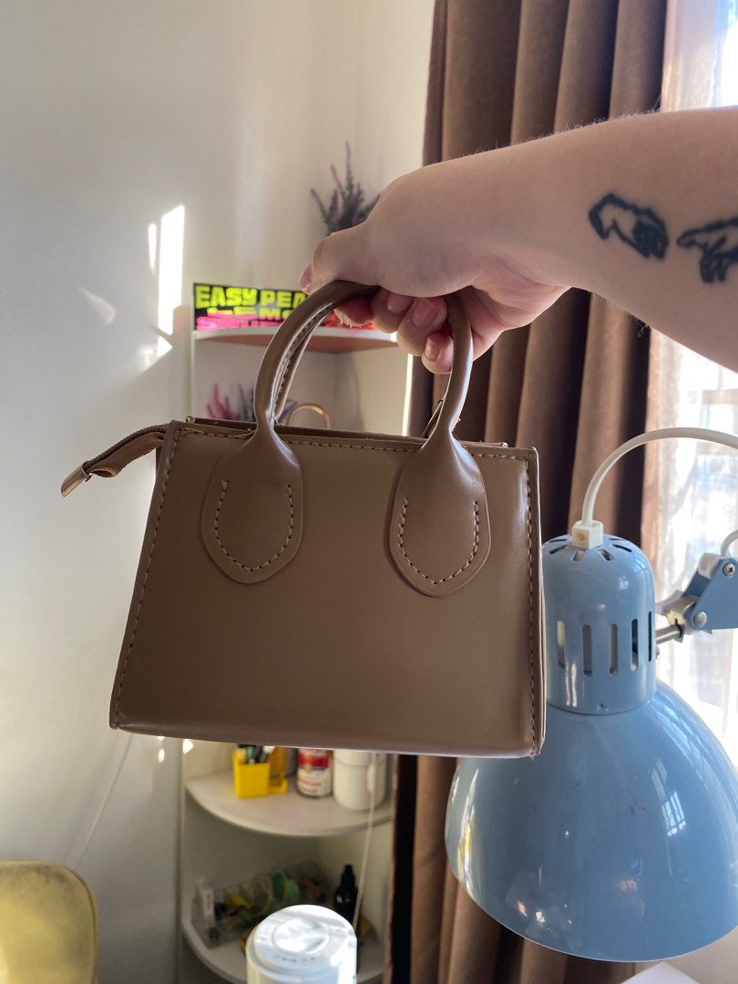Micro/Mini Tan Handbag with Shoulder Strap Attachment on Carousell