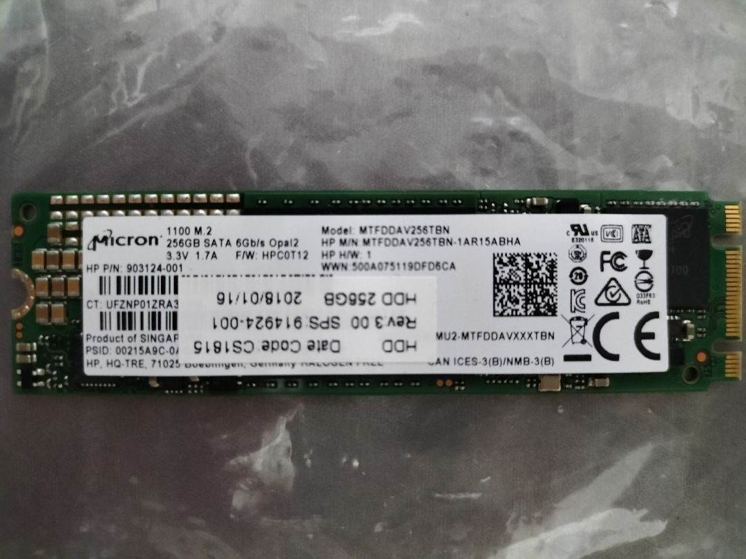 Micron SSD M2 256GB, Computers & Tech, Parts & Accessories, Hard Disks ...