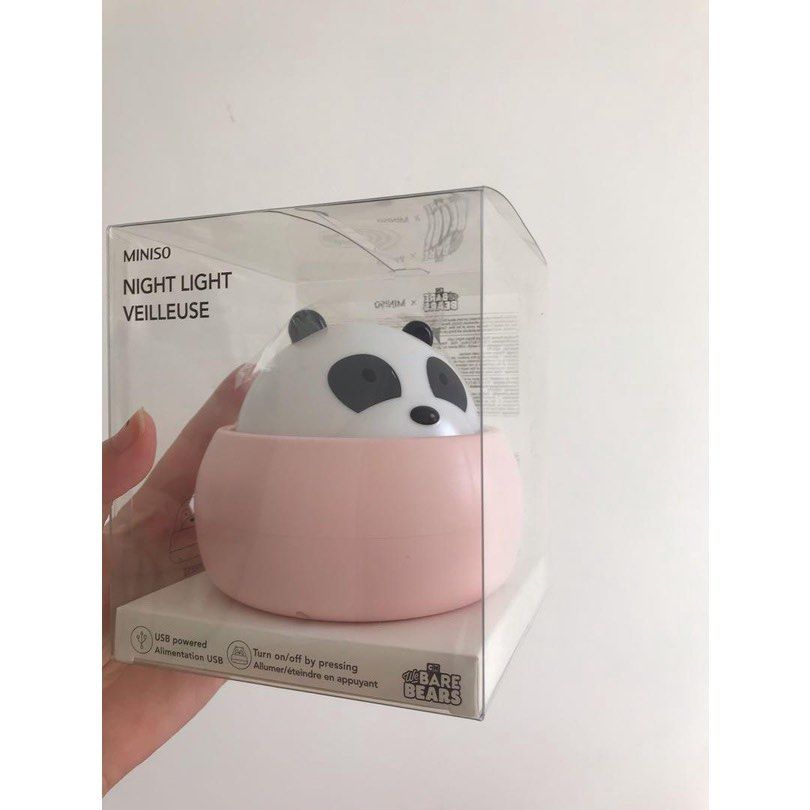 Miniso We Bare Bears Night Light Lamp, Furniture & Home Living ...
