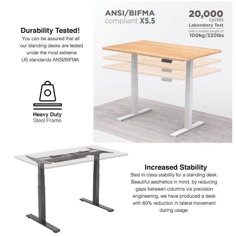 Motorized Standing Desk 1500cm x 750cm height adjustable Work Table ...