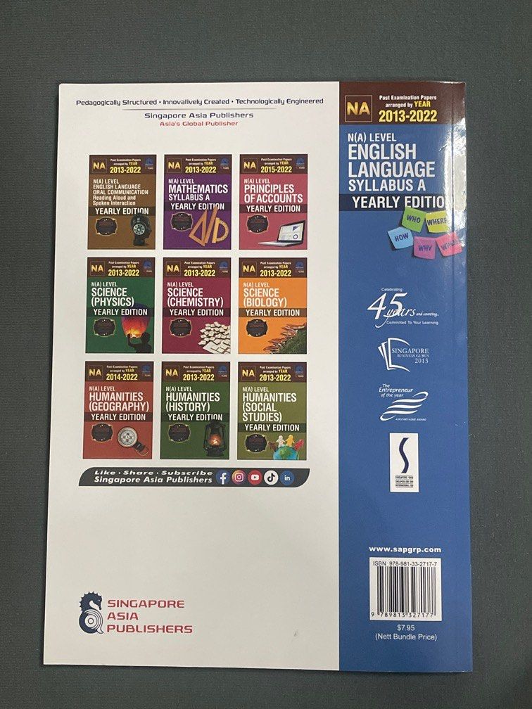N(A) Level English Language Syllabus Ten- Year Yearly Series 2022 ...