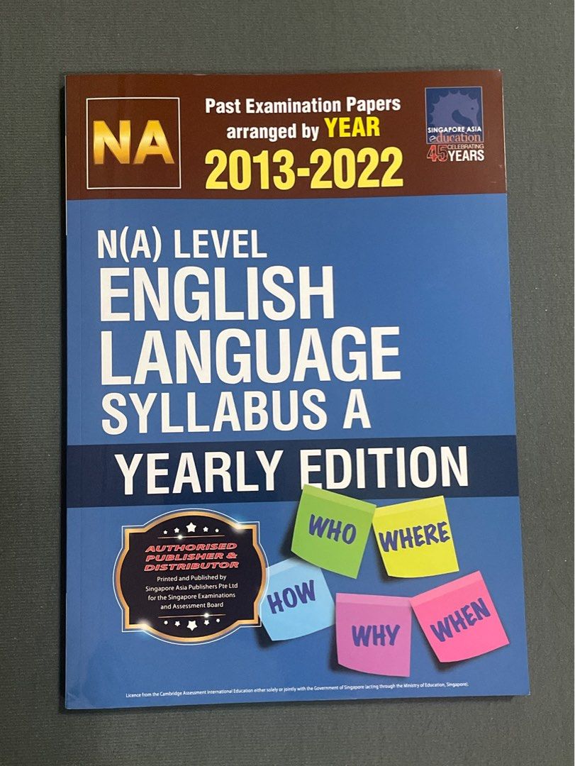 N(A) Level English Language Syllabus Ten- Year Yearly Series 2022 ...