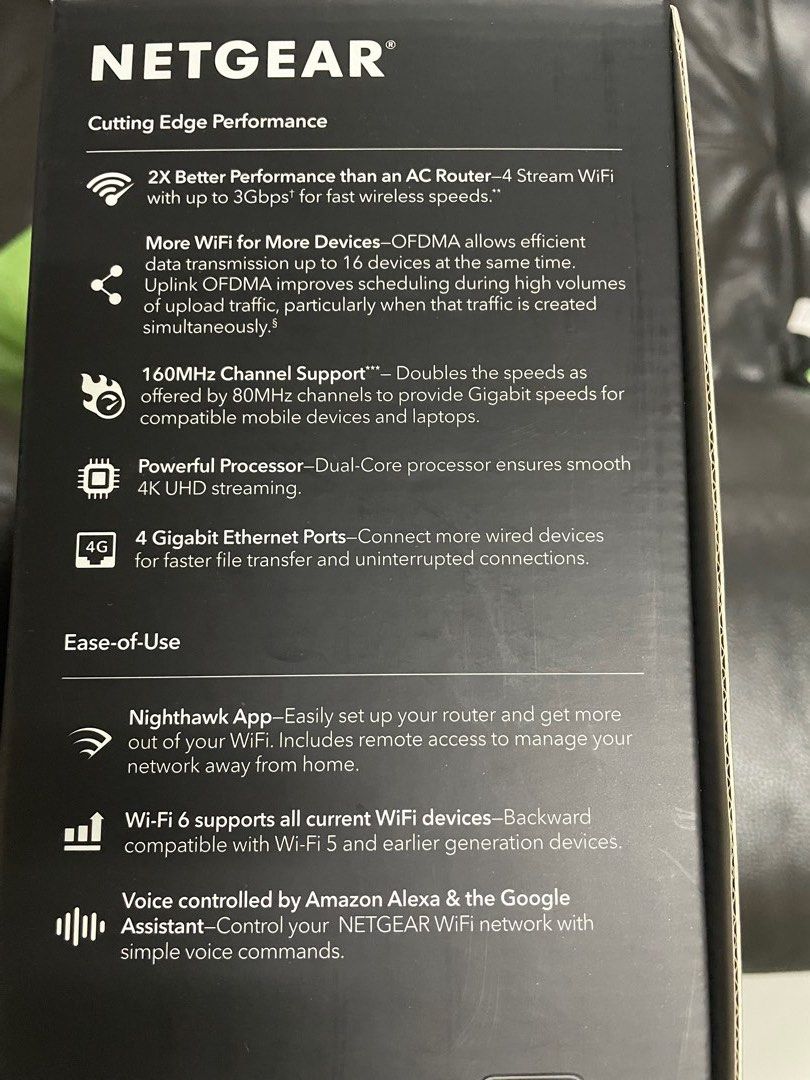 NETGEAR NIGHTHAWK AX4 (RAX40) wifi 6 Router, Computers & Tech, Parts ...