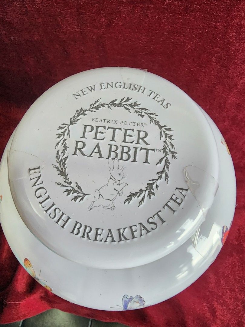 NEW ENGLISH TEAS Beatrix Potter Peter Rabbit Tea Caddy with 80 ENGLISH ...