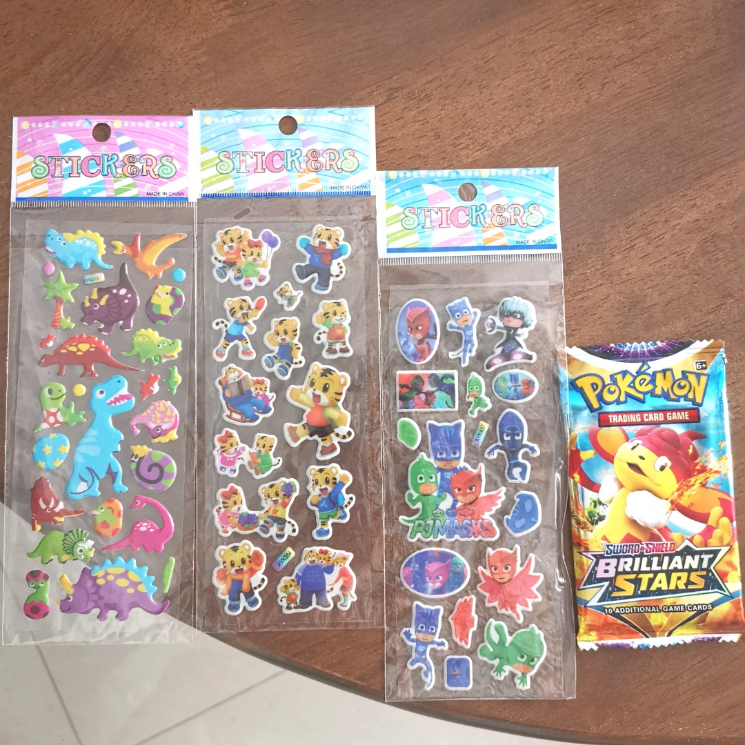NEW Pokémon Trading Card Game & Stickers 寵物小精靈卡牌遊戲10張1Pack 貼紙, 興趣及遊戲 ...