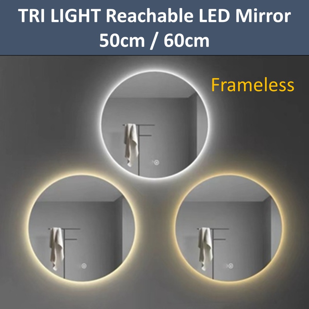 NEW Rechargeable LED Mirror / LED Light Round Mirror / TRI Light LED ...