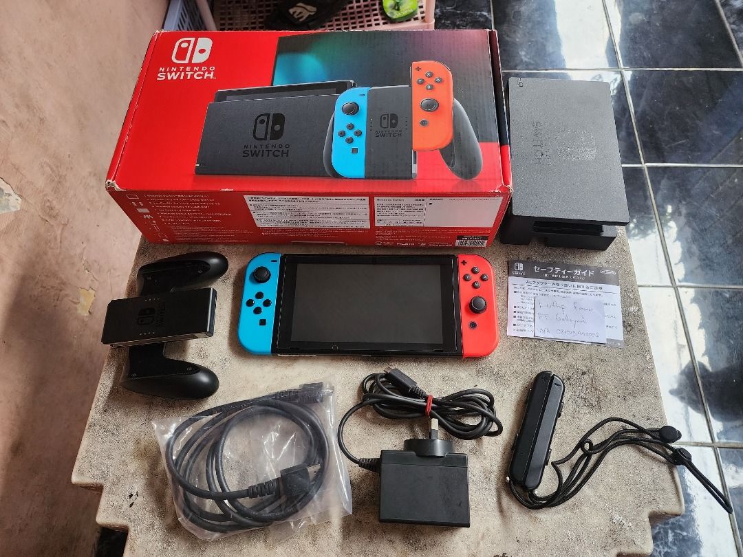 Nintendo Switch v2 CFW Atmos Neon Fullset 128GB 00, Video Game, Konsol ...
