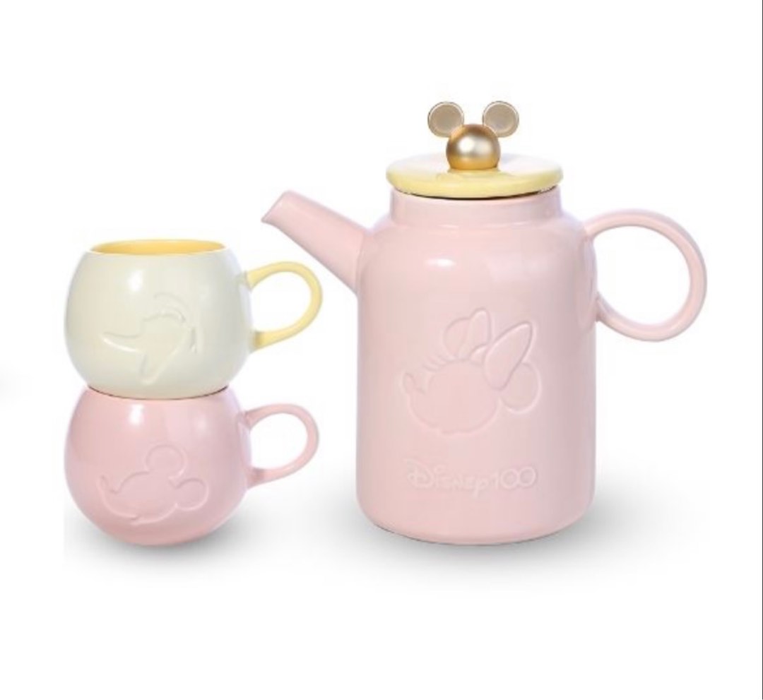 NTUC Disney 100th Mickey Mouse Ceramic Teapot with 2 Cups, Furniture ...