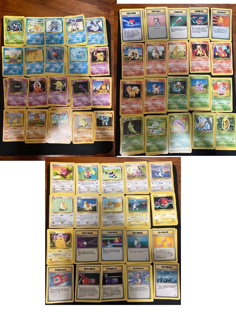 Old School Base Set Pokemon Heavily Played (HP) Trading Original Cards ...