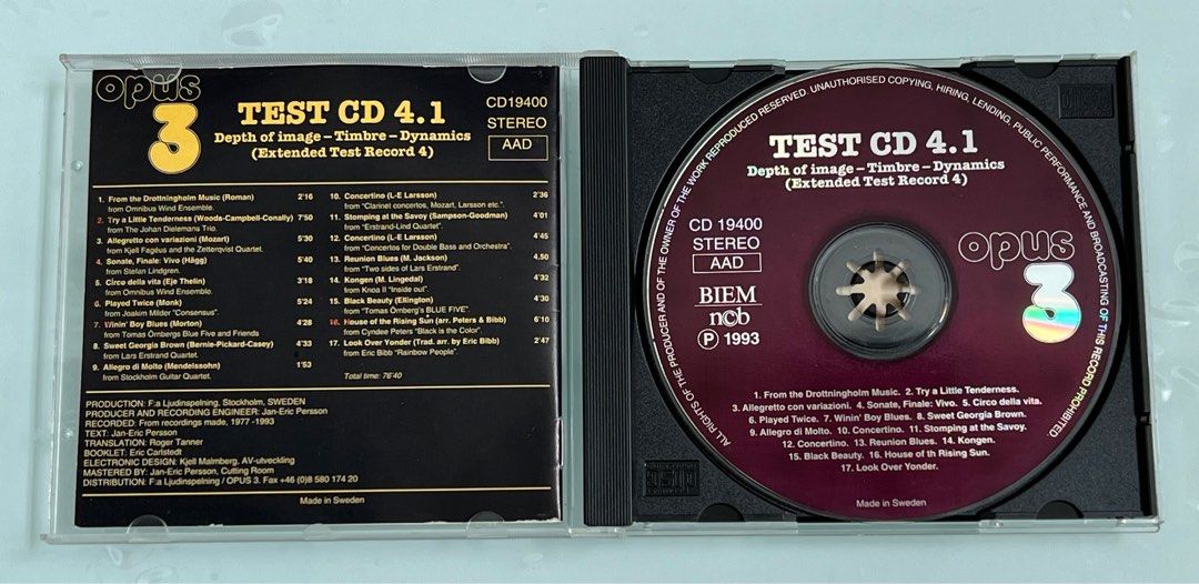 OPUS 3 Test CD 4.1, Hobbies & Toys, Music & Media, CDs & DVDs on Carousell