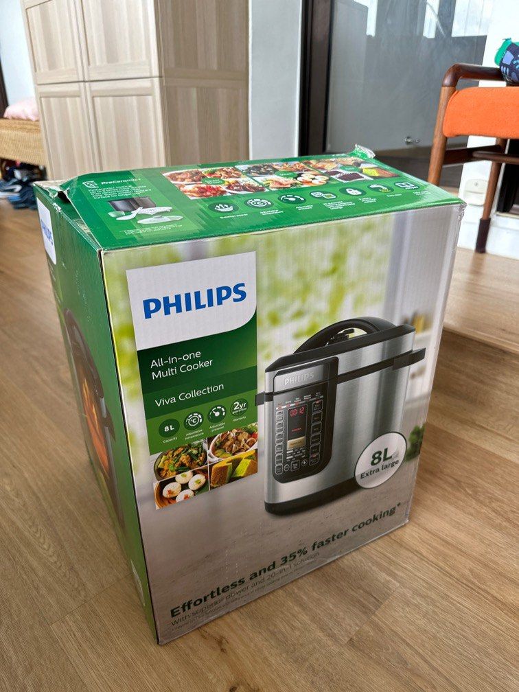 Philips Viva Computerized Electric Pressure Cooker + 8L Stainless Steel ...