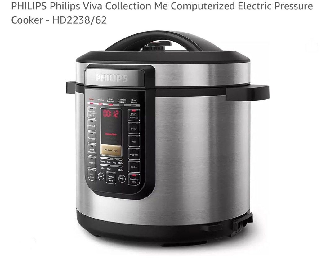 Philips Viva Computerized Electric Pressure Cooker + 8L Stainless Steel ...