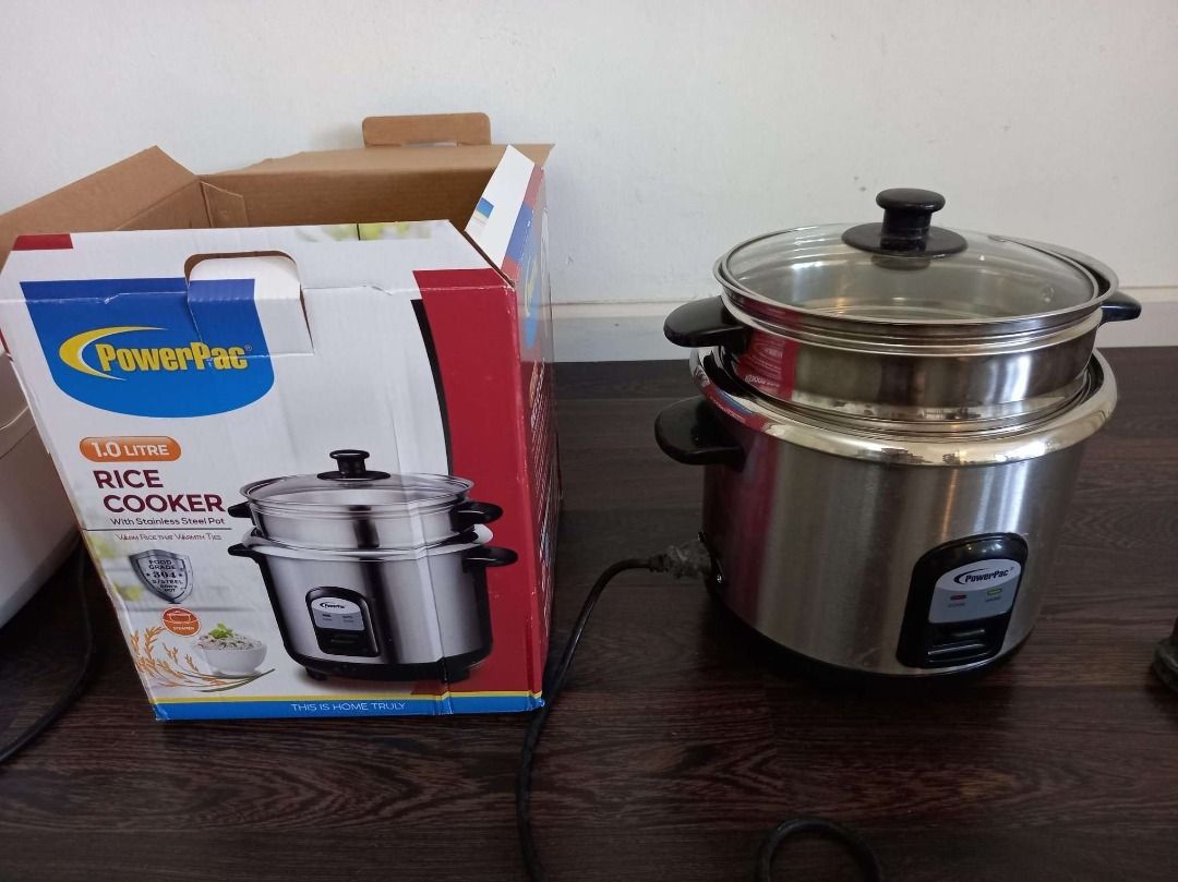 PowerPac Stainless Steel Rice Cooker, TV & Home Appliances, Kitchen ...