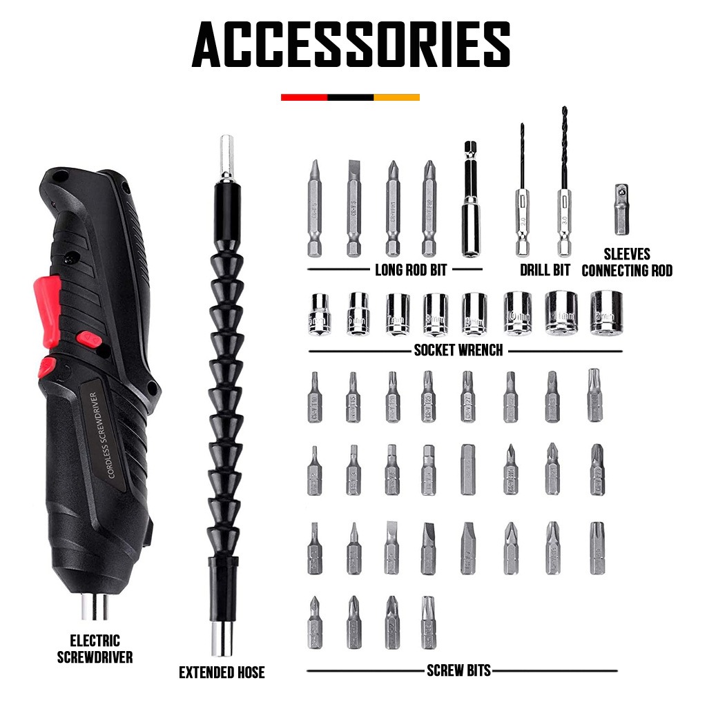 Premium Electric Screwdriver Drill Set - USB 3.6V Mini Power Screw ...