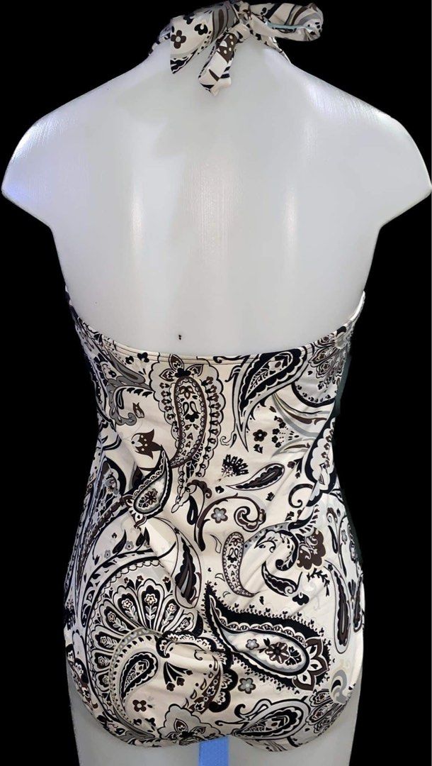 Printed Haltered One Piece Swimsuit on Carousell