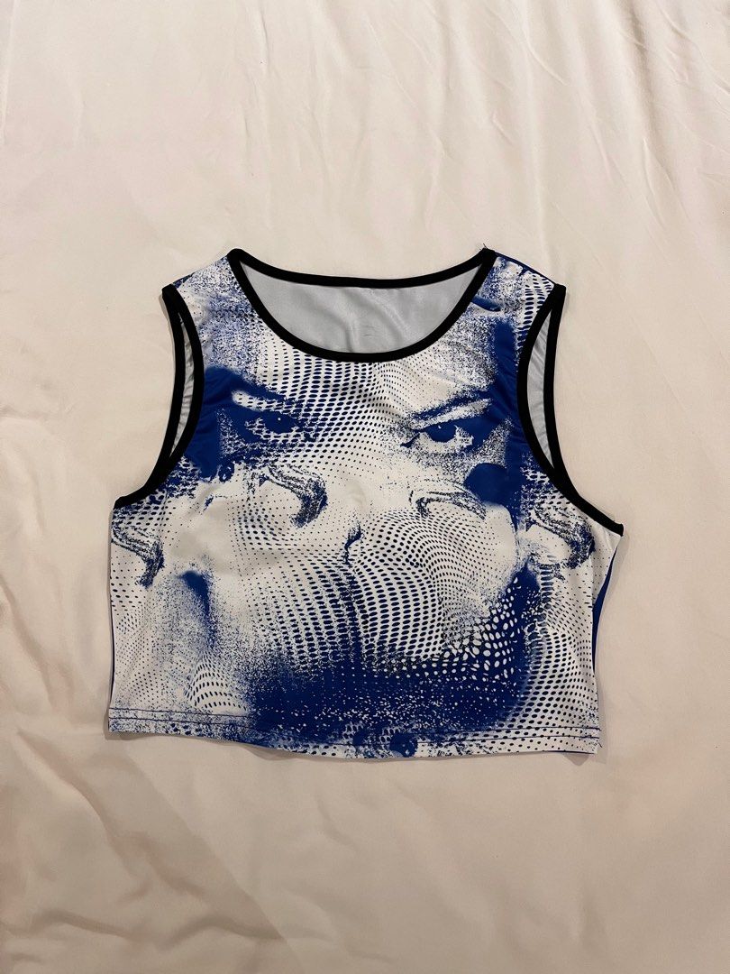 Printed Y2K Crop Top on Carousell