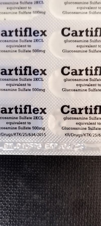 REF 11 CARTIFLEX Glucosamine Sulphate 500 mg 2KCL 500mg - 130 Capsules (Blister Pack) HALAL ...