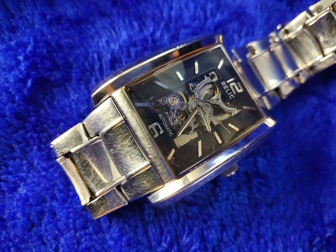 Relic by Fossil Tank Automatic Exhibition 36mm x 47mm Case Skeleton ...