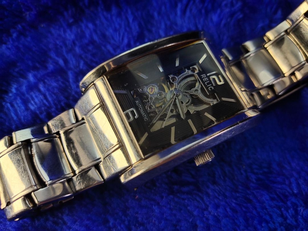 Relic by Fossil Tank Automatic Exhibition 36mm x 47mm Case Skeleton ...