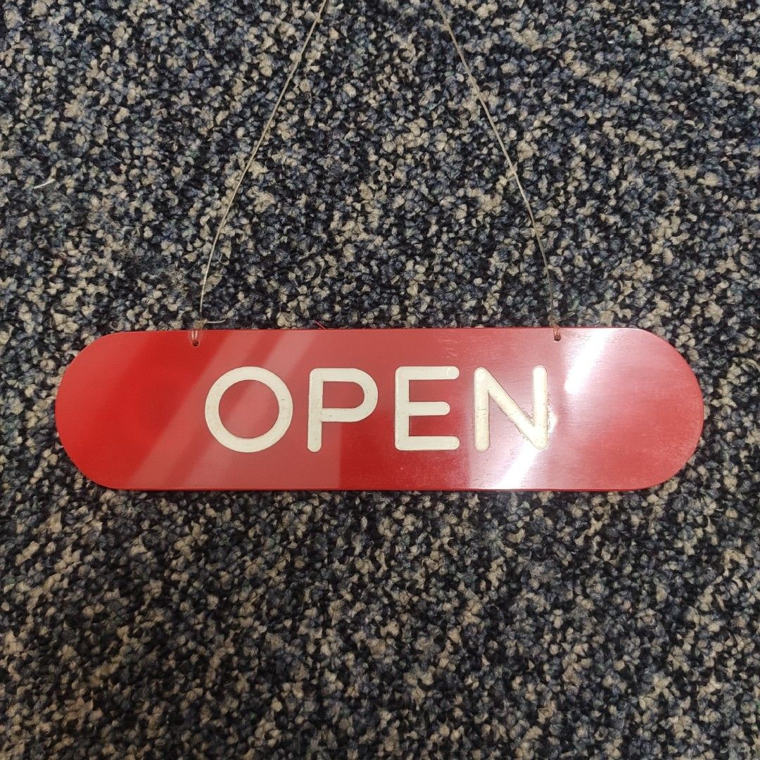 Retro Old School Open and Close Sign Panel Reversible Signage ...