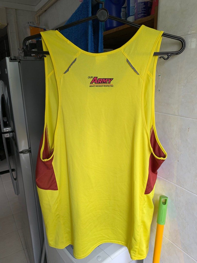 SAF Yellow Singlet, Men's Fashion, Activewear on Carousell
