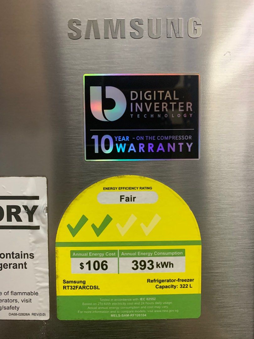 Samsung 3Ticks Digital Inverter Fridge, 384L, TV & Home Appliances ...