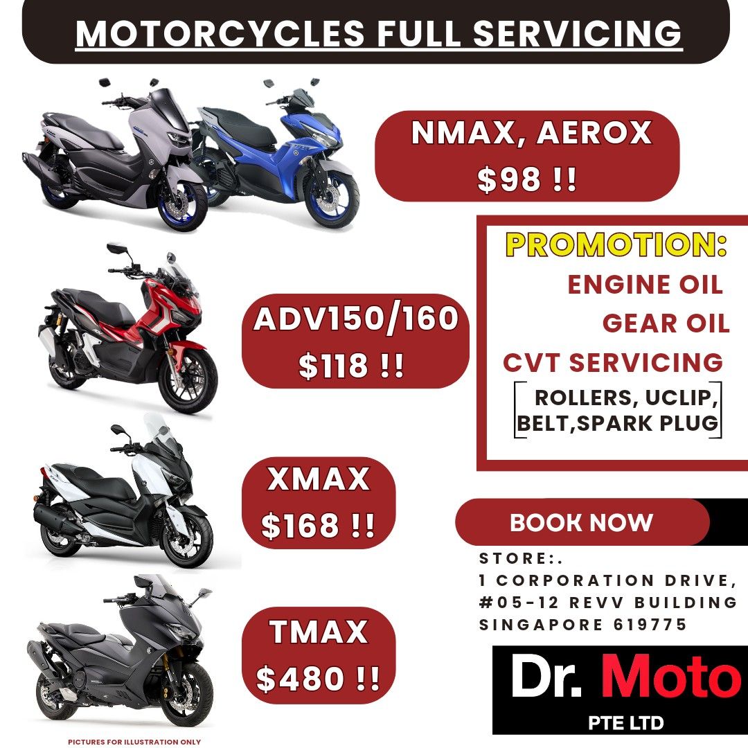 Scooter Full Servicing Package: Aerox V1, Aerox V2, Nmax V1, Nmax V2 ...