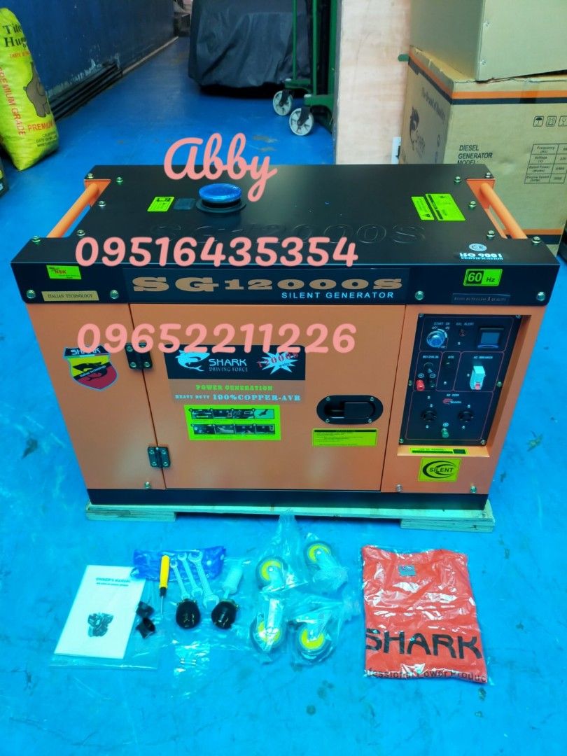 SHARK Italy 12kva Silent Type Diesel Generator Single Phase, Commercial ...