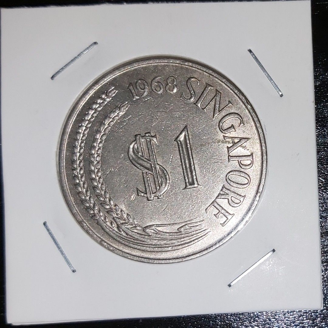 Singapore one dollar first series coin Year 1968, Hobbies & Toys ...