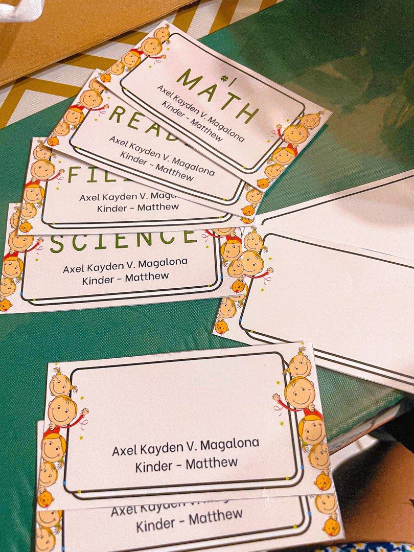 SOLD! Notebook subject & Name label sticker., Hobbies & Toys ...