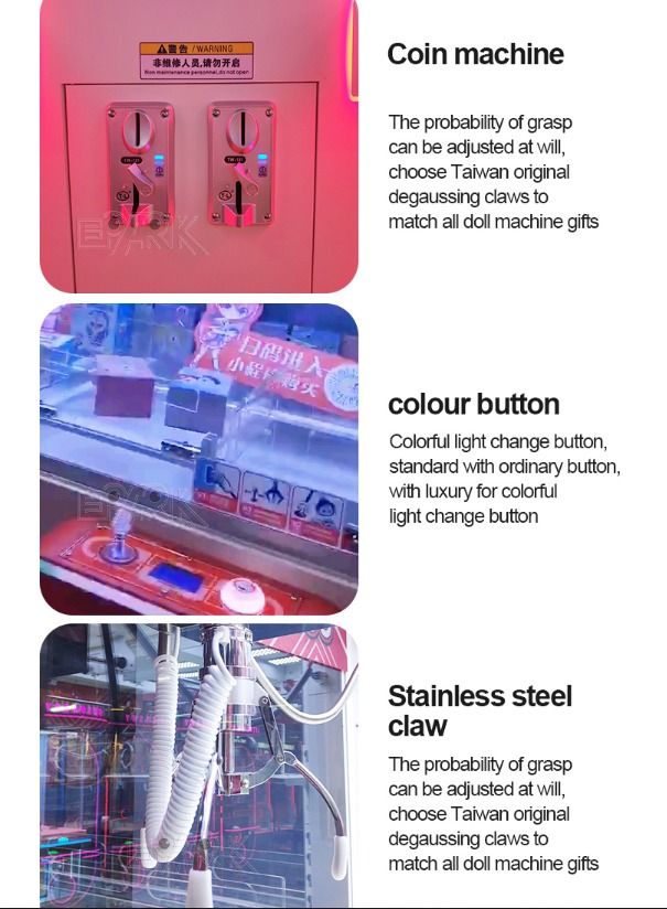 Stacker Vending Game Plush Toy Doll Grabber Mini Claw Crane Machine For ...