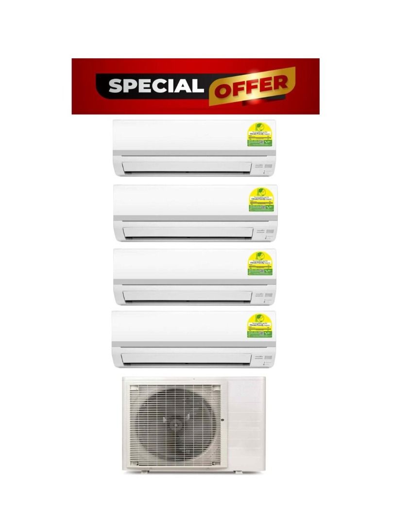 System 4 (R32) Inverter Aircon - Fullset New Installation Package (9000 ...