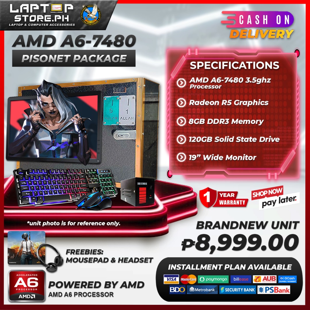 TABLETOP PISONET PACKAGE AMD A6 A8 A10 ATHLON 200GE/3000 RYZEN 3 5 7, Computers & Tech, Desktops ...