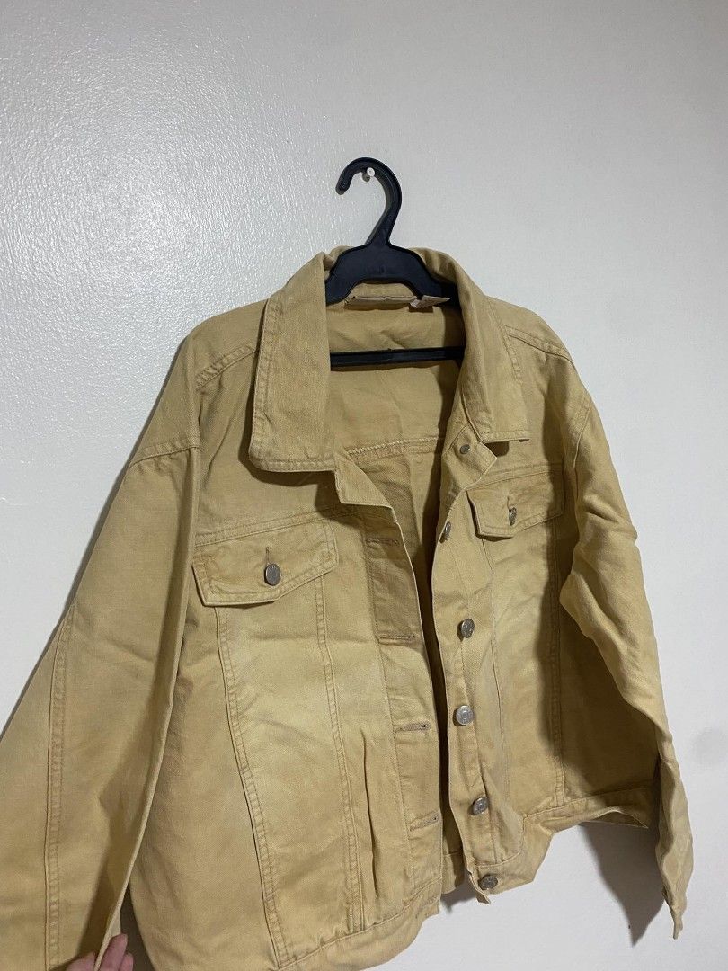 Tan colored denim jacket on Carousell
