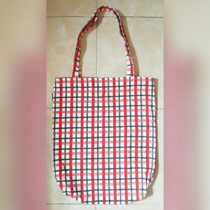 Tas Tote Bag Rodeo Motif Kotak Kotak, Fesyen Wanita, Tas & Dompet di ...