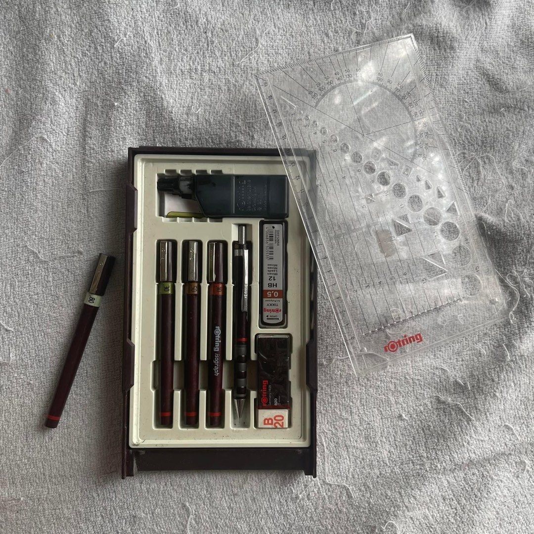 Technical Pen Set ( 0.3, 0.5, 0.8 & 0.5 Mechanical Pencil with Ink) on ...