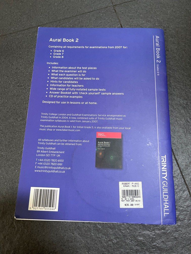 Trinity guildhall - Aural book grades 6-8, Hobbies & Toys, Books ...