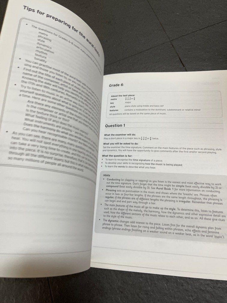 Trinity guildhall - Aural book grades 6-8, Hobbies & Toys, Books ...