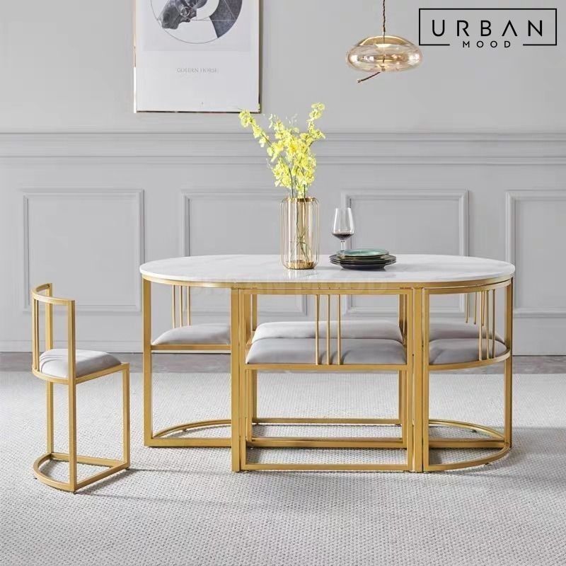 VARSE Modern Sintered Stone Dining Table Set, Furniture & Home Living ...