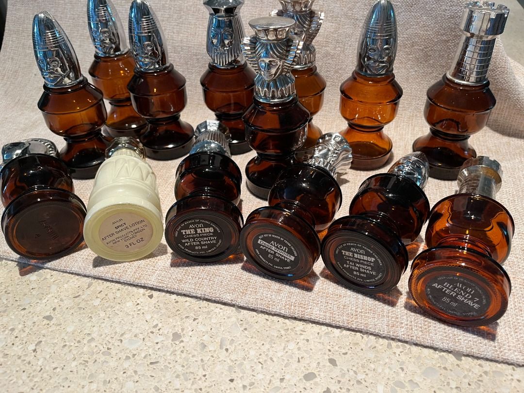 Vintage avon perfum colonge bottles chess pieces, Hobbies & Toys ...