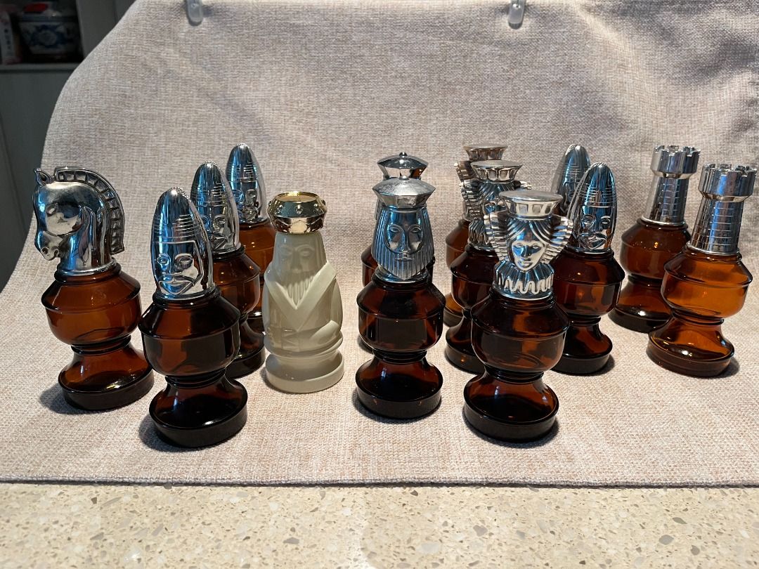 Vintage avon perfum colonge bottles chess pieces, Hobbies & Toys ...