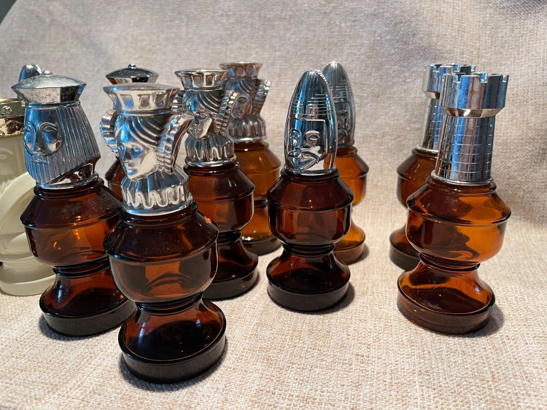 Vintage avon perfum colonge bottles chess pieces, Hobbies & Toys ...