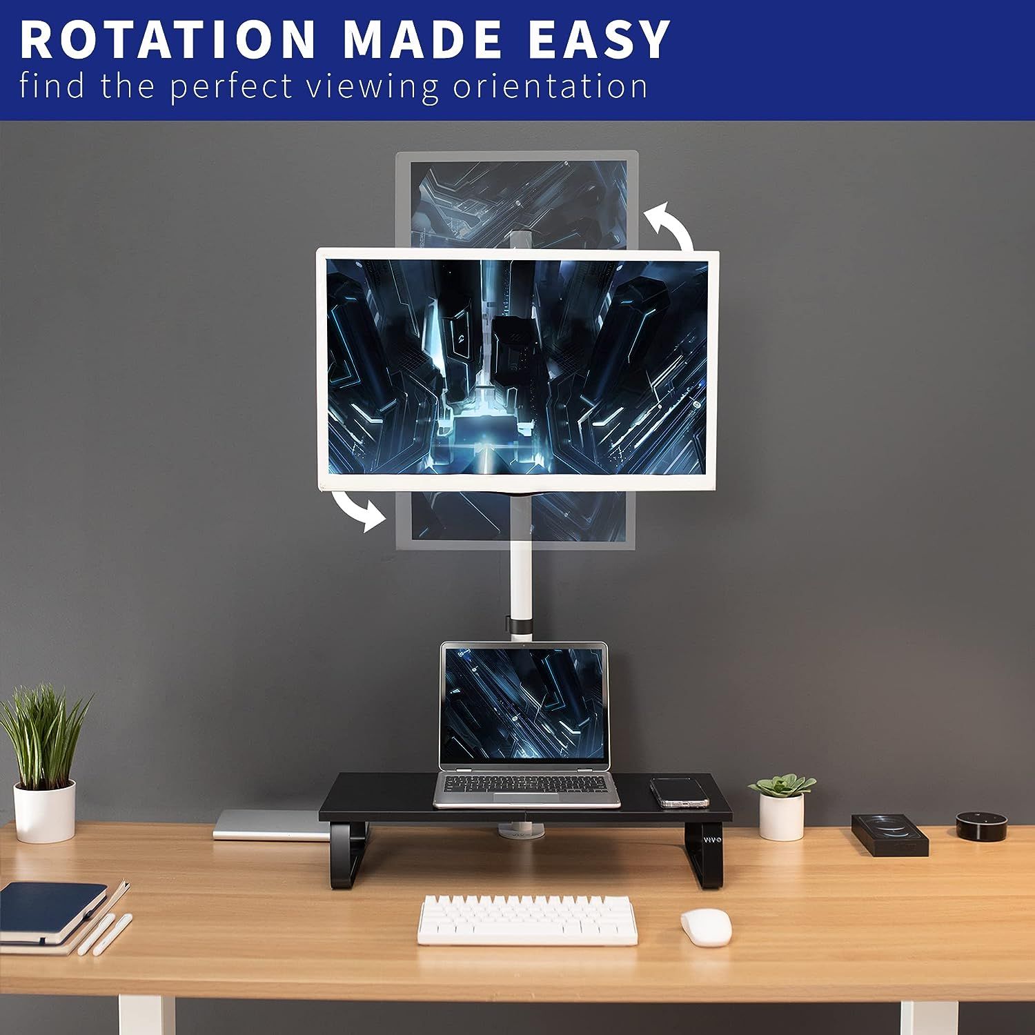 VIVO Extra Tall Single Monitor Desk Mount Stand 39 inch Pole, Features ...