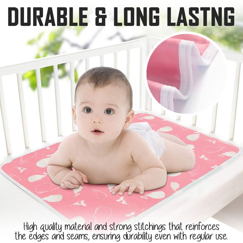 Waterproof Diaper Changing Mat - Pure Cotton Machine Washable Baby Cot ...