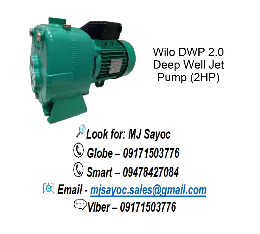 Wilo DWP 2.0 Deep Well Jet Pump (2HP), Commercial & Industrial ...