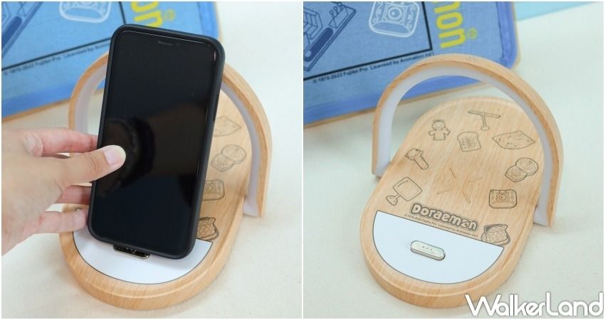 Wooden Doraemon wireless charger/ touch-activated night light/ phone ...