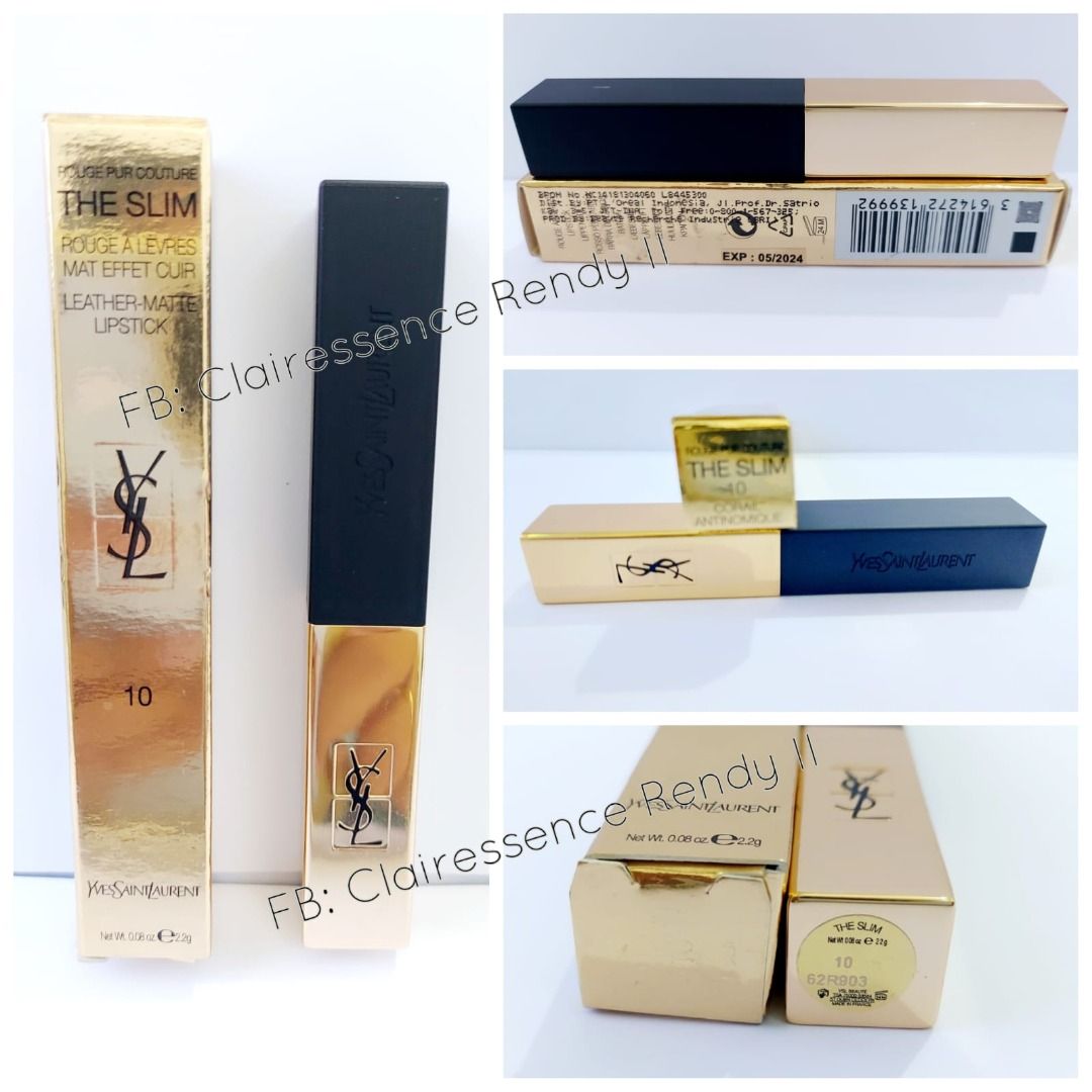 YSL Rouge Pur Couture The Slim Leather-Matte Lipstick 10 Corail ...